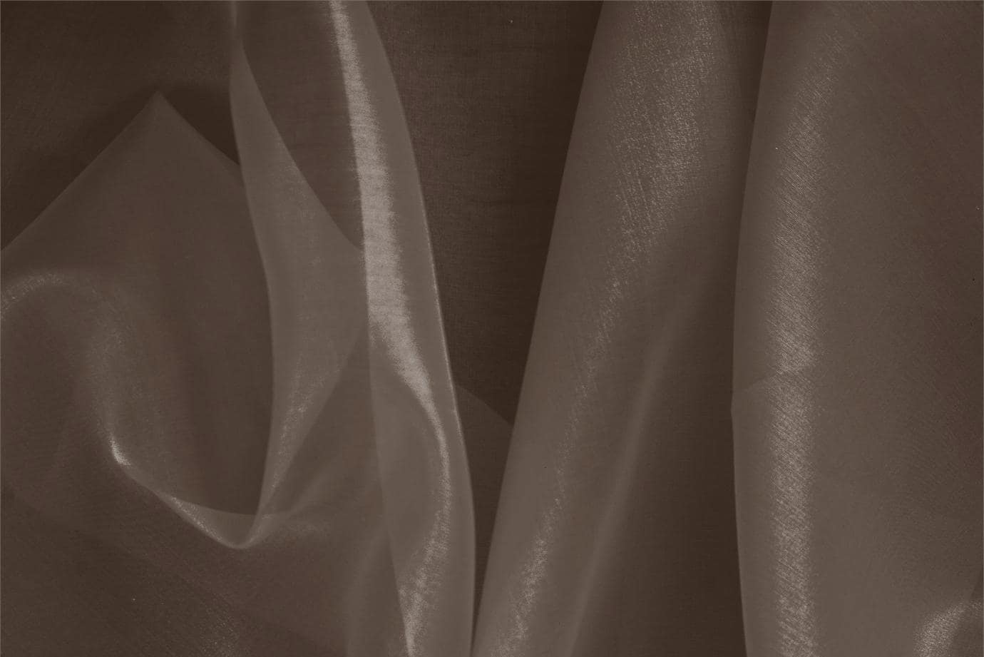 Dark Brown Silk Drap fabric for dressmaking