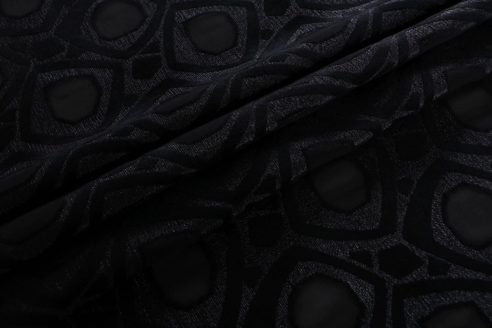 Tessuto Nero in Poliestere, Seta, Viscosa per abbigliamento