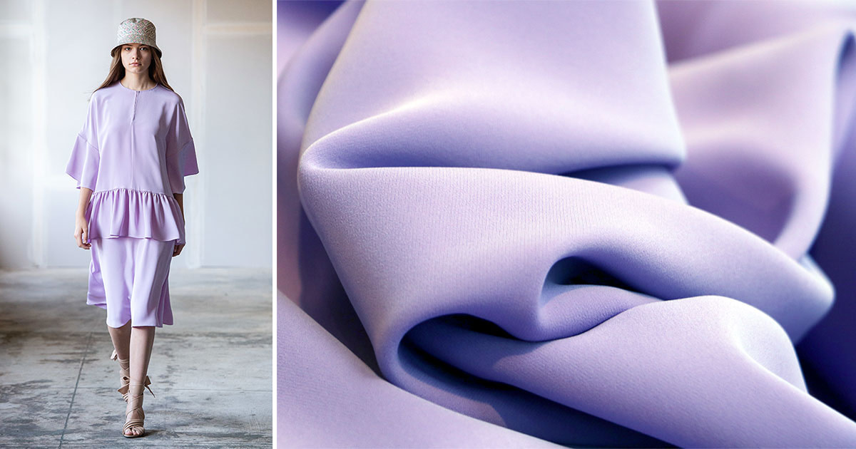 Purple Polyester Heavy Microfiber Apparel Fabric TC000405