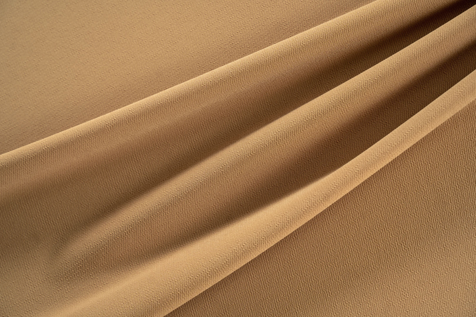 Camel Brown Polyester Crêpe Microfiber Apparel Fabric TC000440
