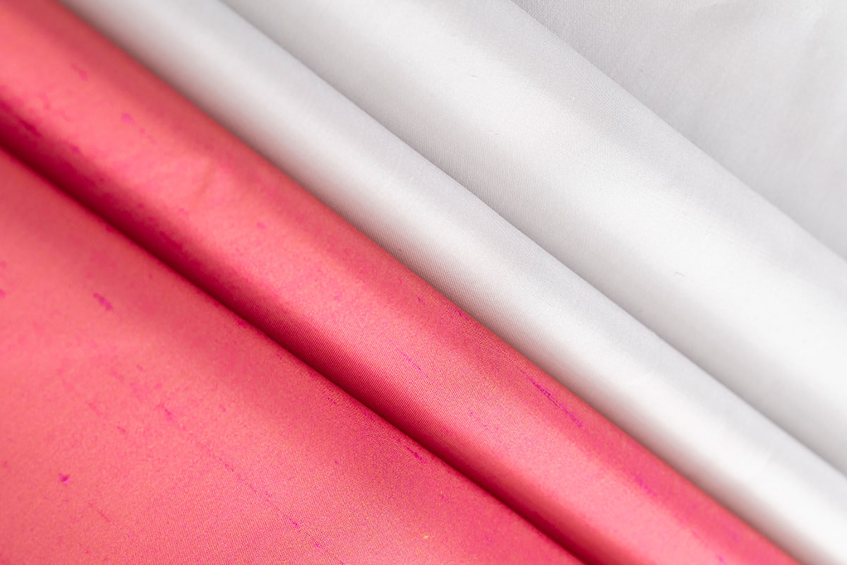 Silk and cotton blend double shantung for dressmaking and fashion