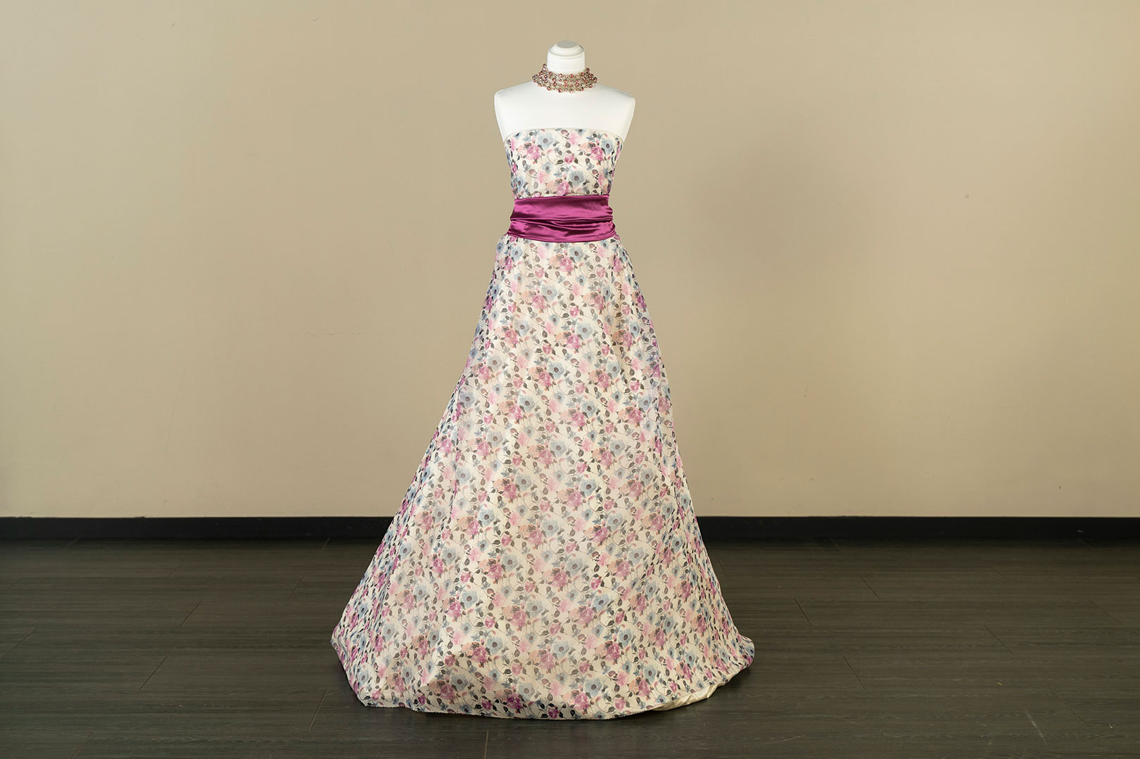 Blue, Pink, White Silk Georgette fabric for dressmaking