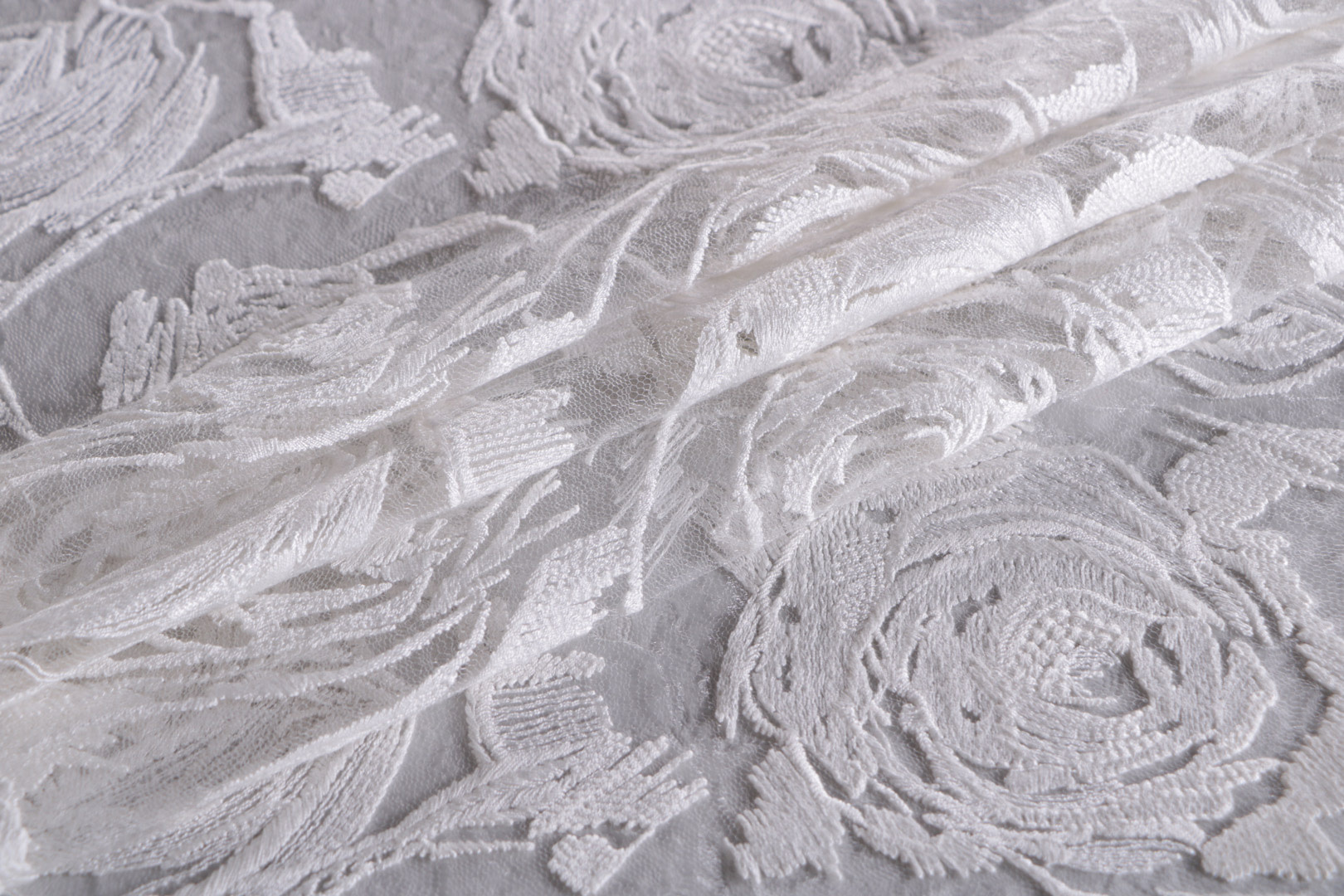 White Polyester fabric for dressmaking