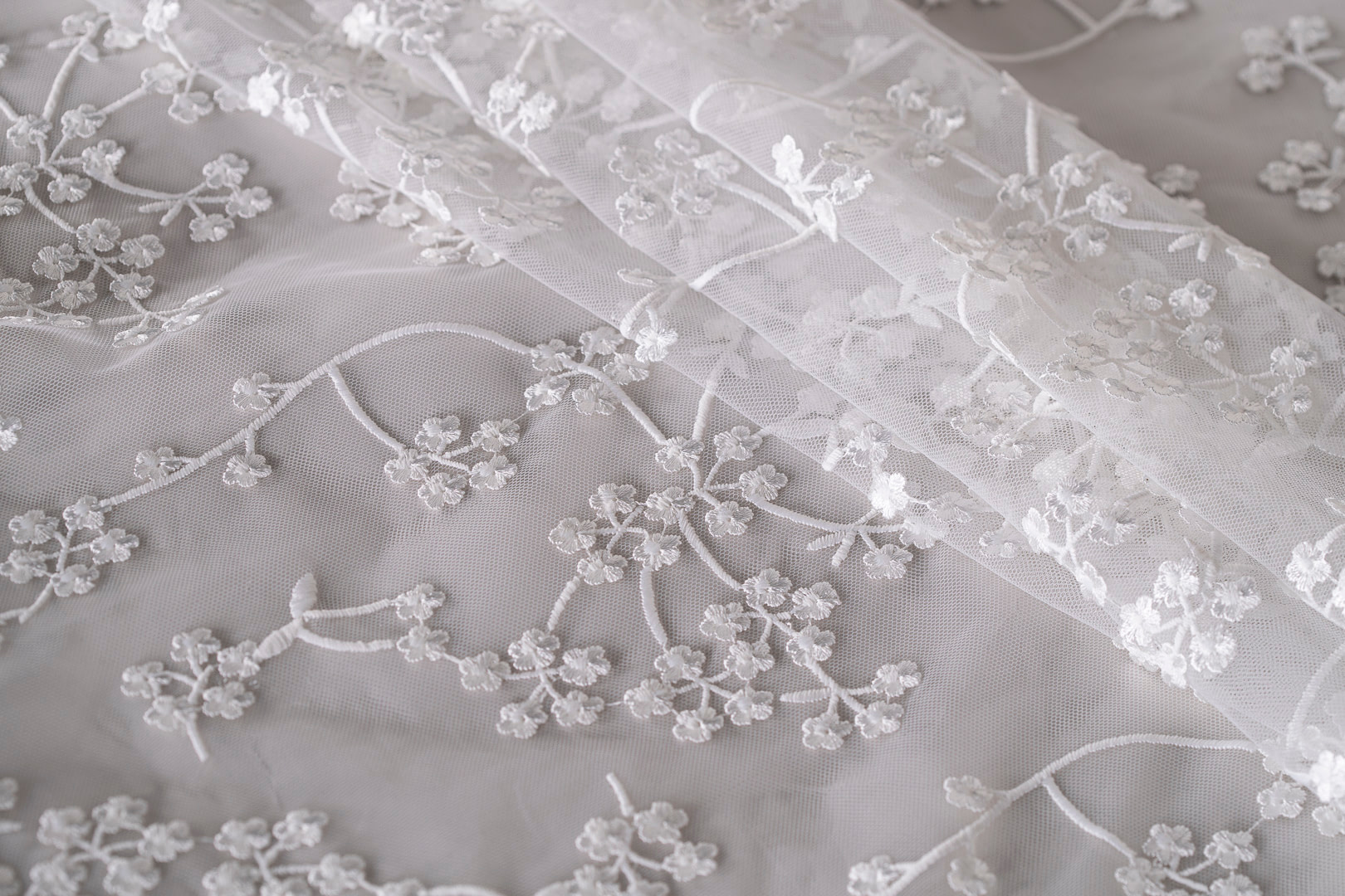 White Polyester fabric for dressmaking