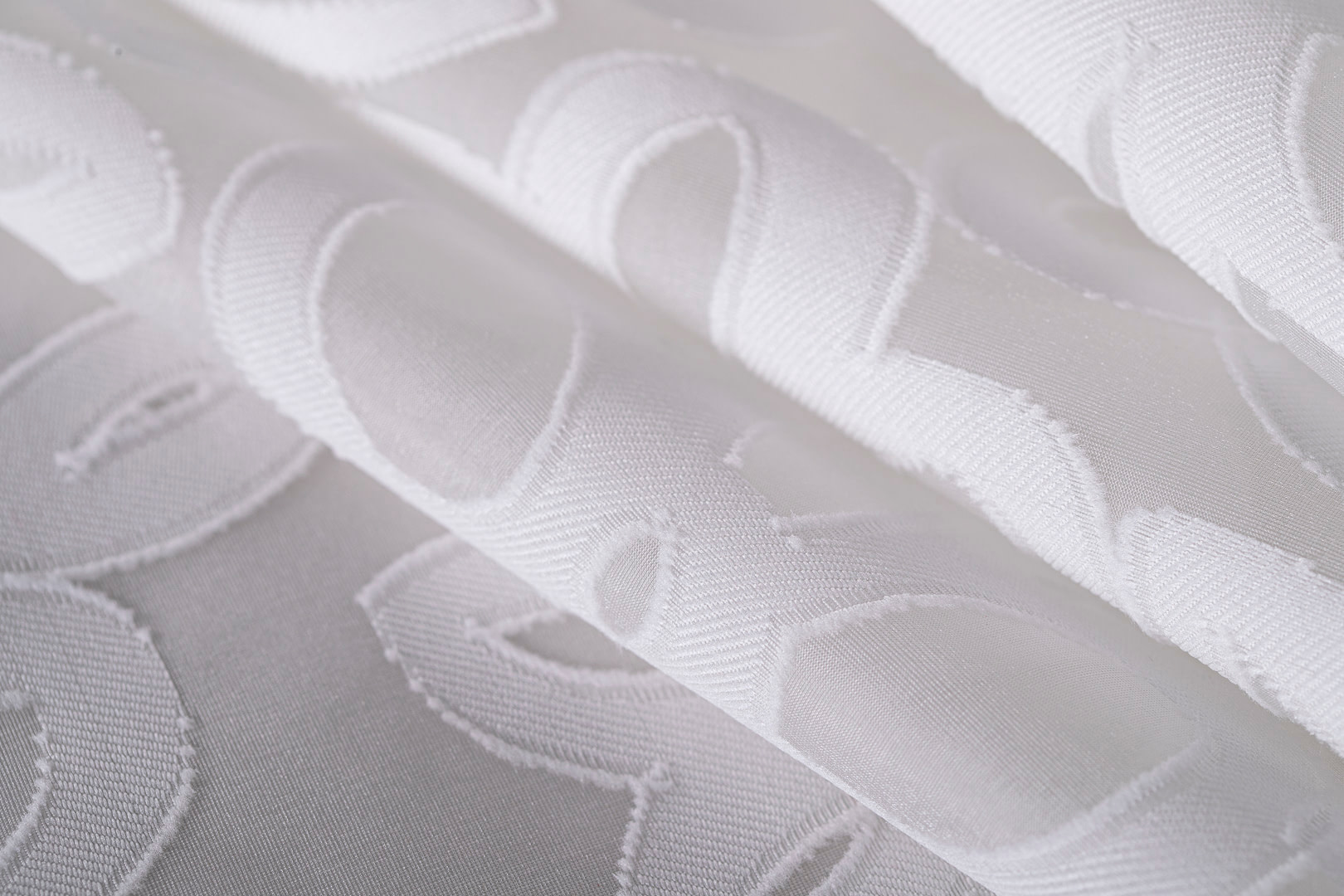 White Polyester, Silk fabric for dressmaking