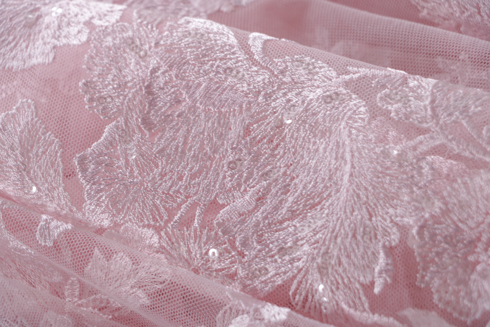 Pink Polyester fabric for dressmaking