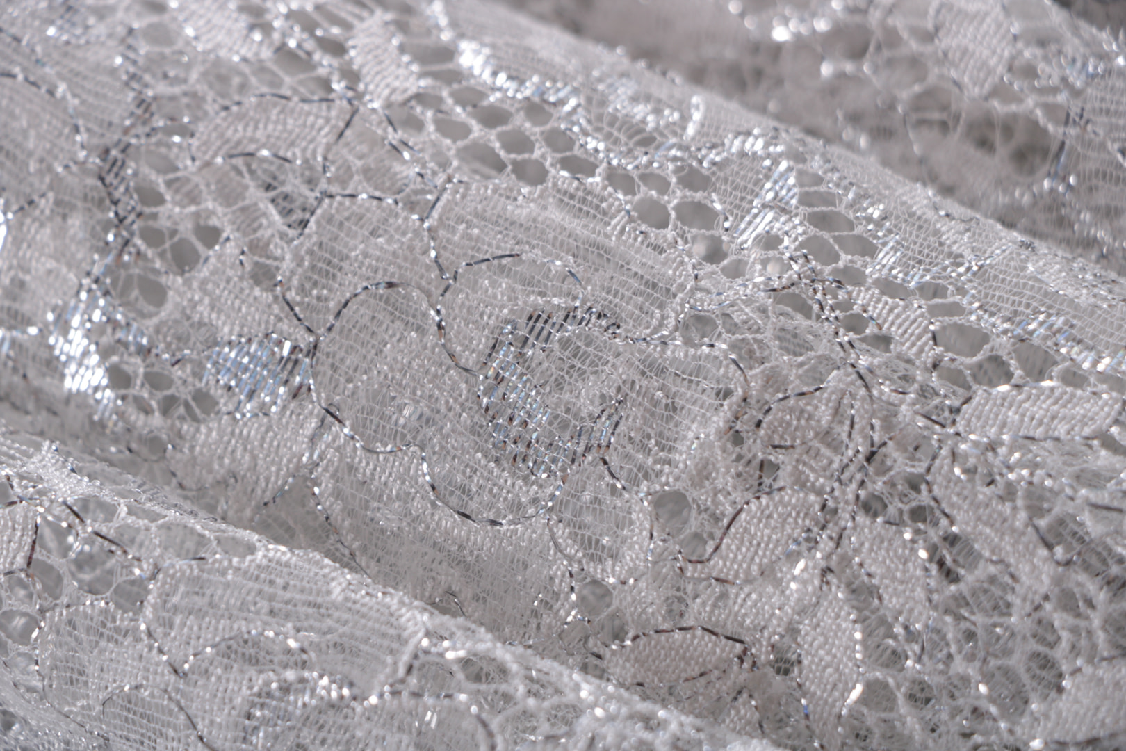 Silver Polyester, Viscose fabric for dressmaking