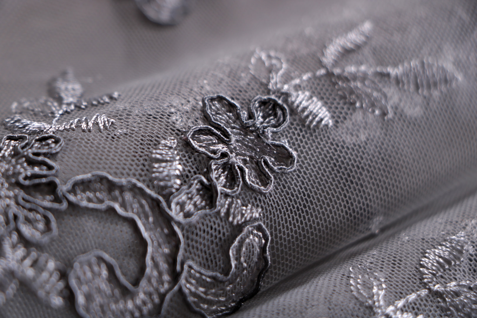 Silver Polyester fabric for dressmaking