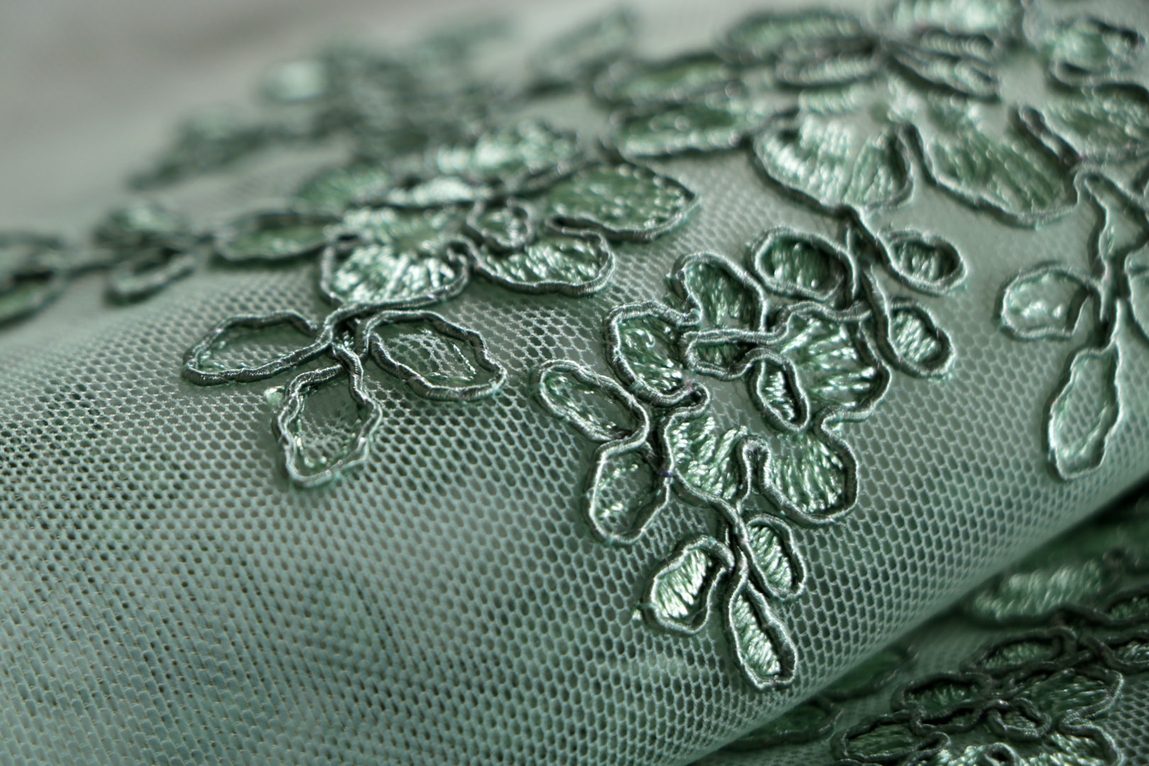 Green Polyester fabric for dressmaking