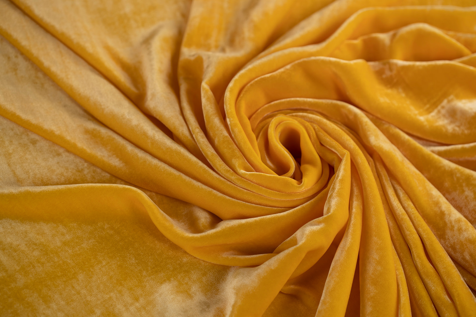 Yellow Silk and Viscose Velvet Fabric - 009