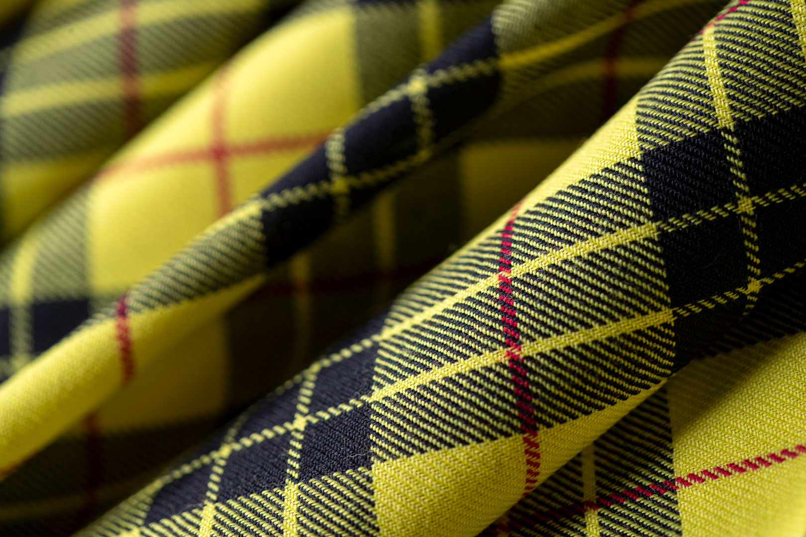 Black, Yellow Wool fabric for dressmaking