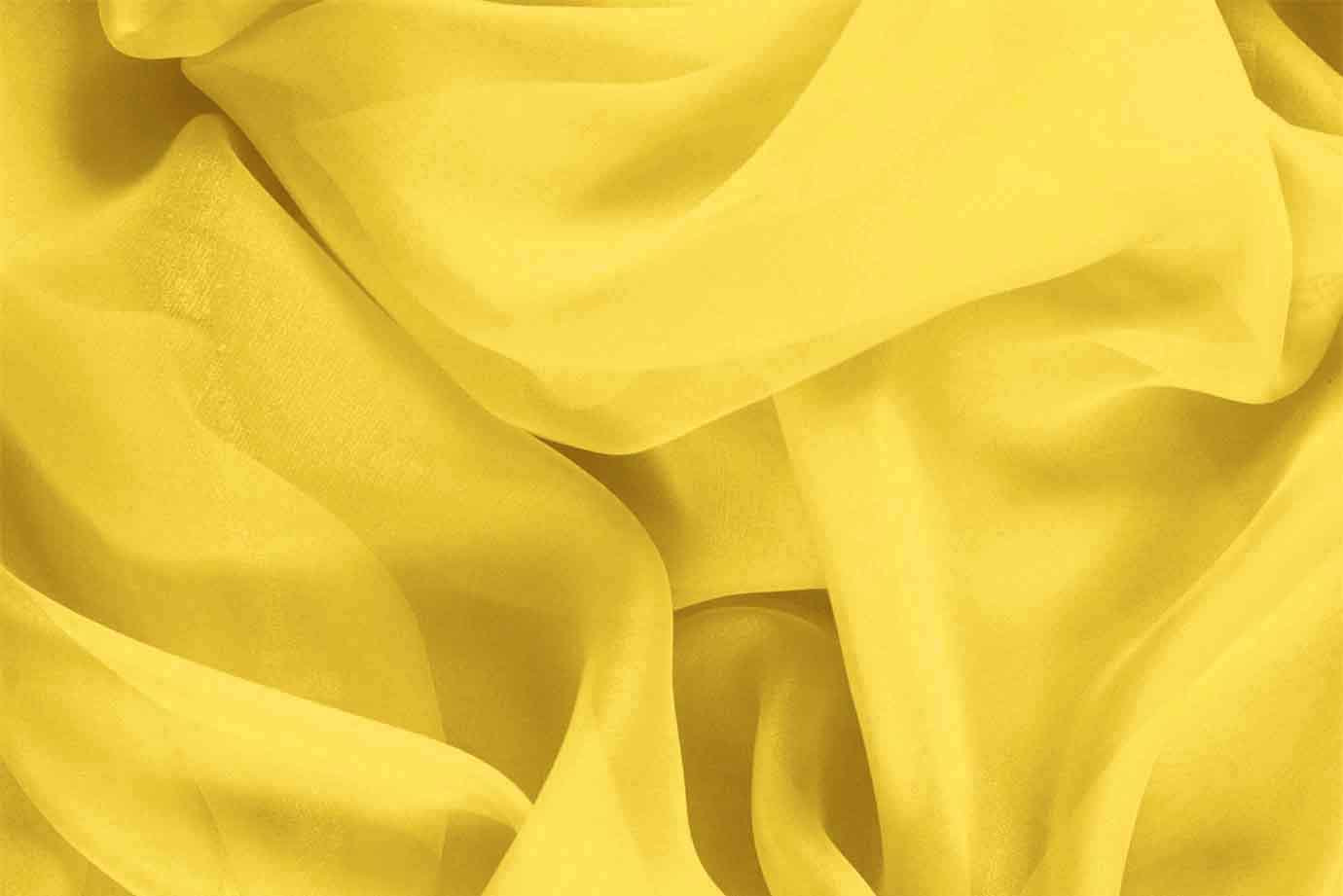 Sun Yellow Silk Chiffon Apparel Fabric