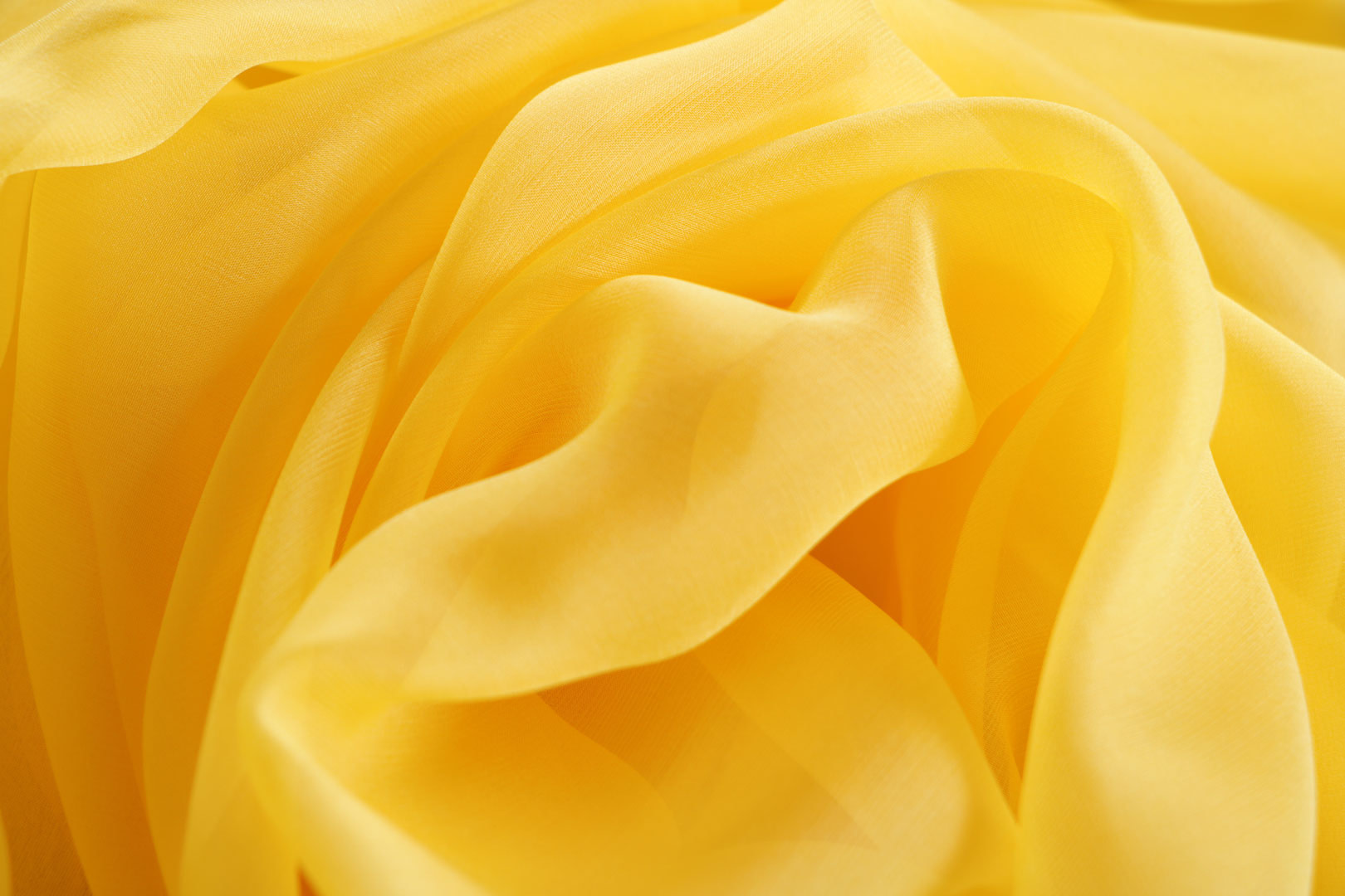 Sun Yellow Silk Chiffon Apparel Fabric
