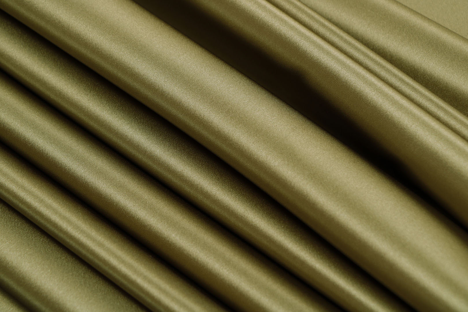 Olive Green Silk Crêpe Satin Apparel Fabric