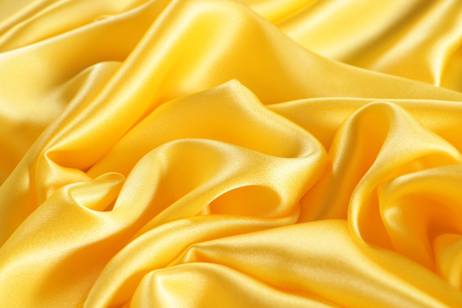 Sun Yellow Silk Crêpe Satin Apparel Fabric