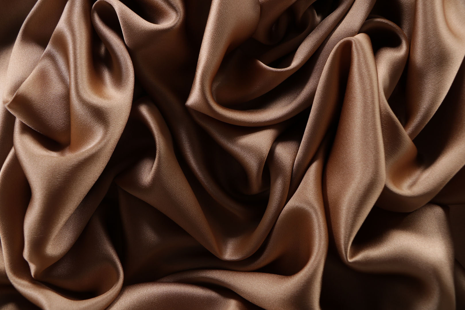 Honey Brown Silk Crêpe Satin Apparel Fabric