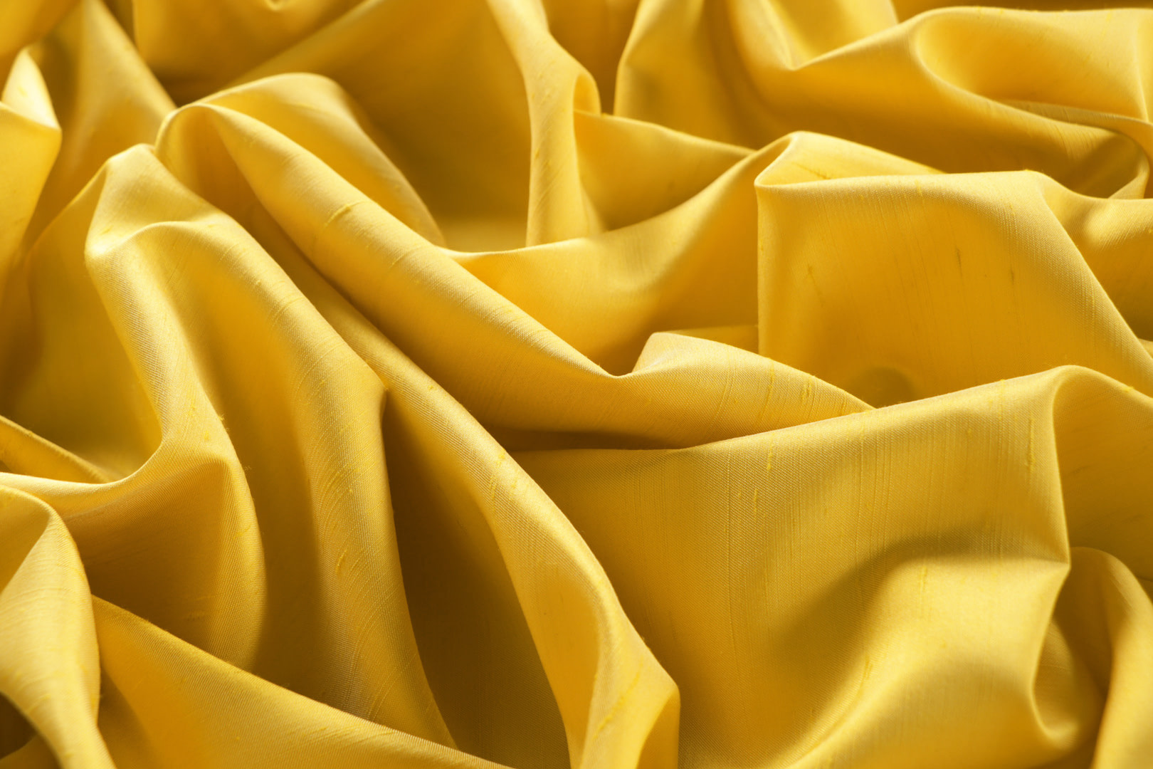 Sun Yellow Cotton, Silk Double Shantung Apparel Fabric