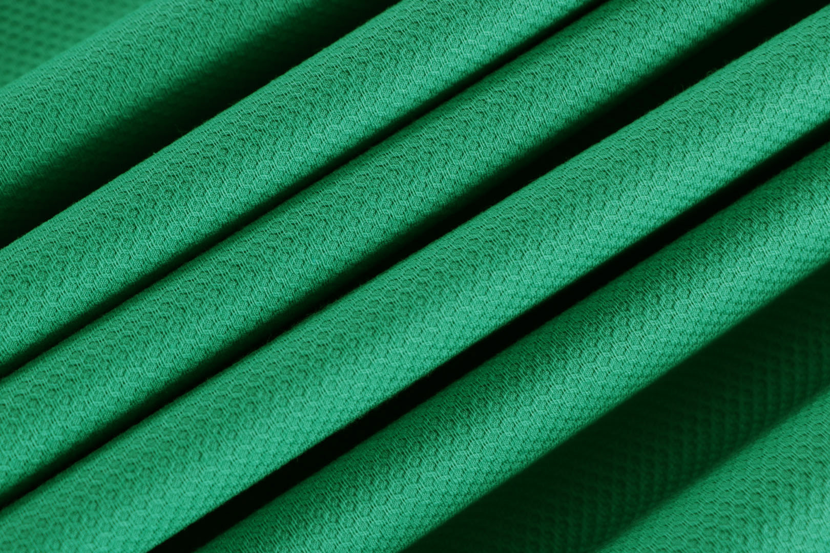 Green Green Cotton, Stretch Pique Stretch Apparel Fabric
