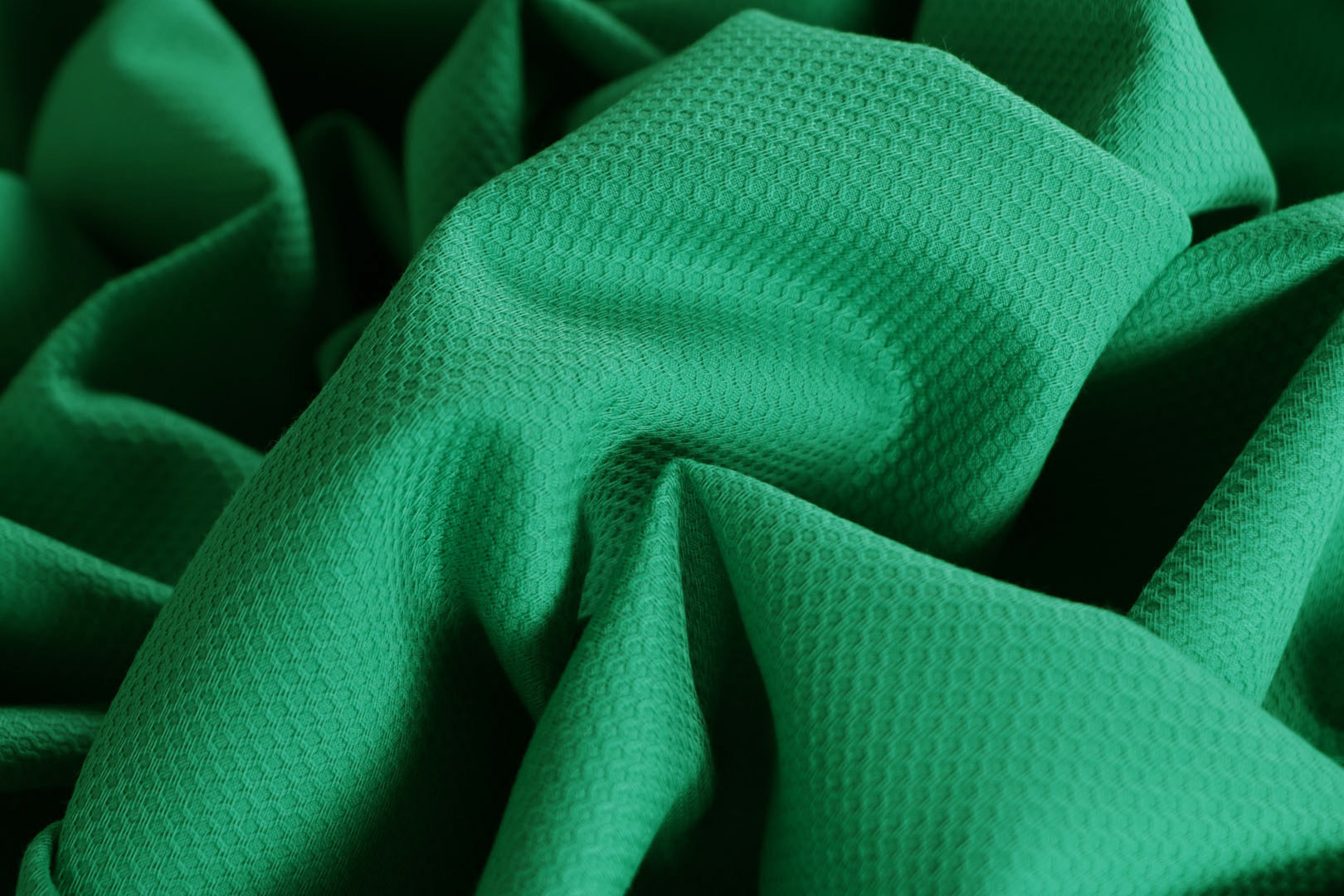 Green Green Cotton, Stretch Pique Stretch Apparel Fabric