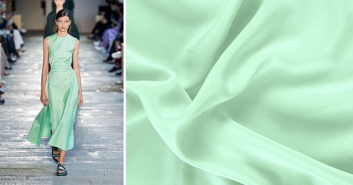 Chlorophyll Green Silk Drap Apparel Fabric