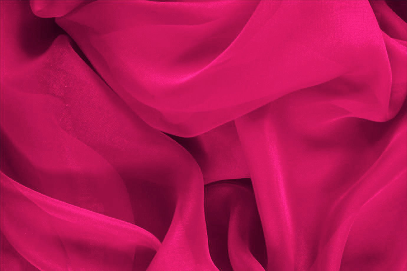 Fuchsia silk chiffon ady fabric for dressmaking