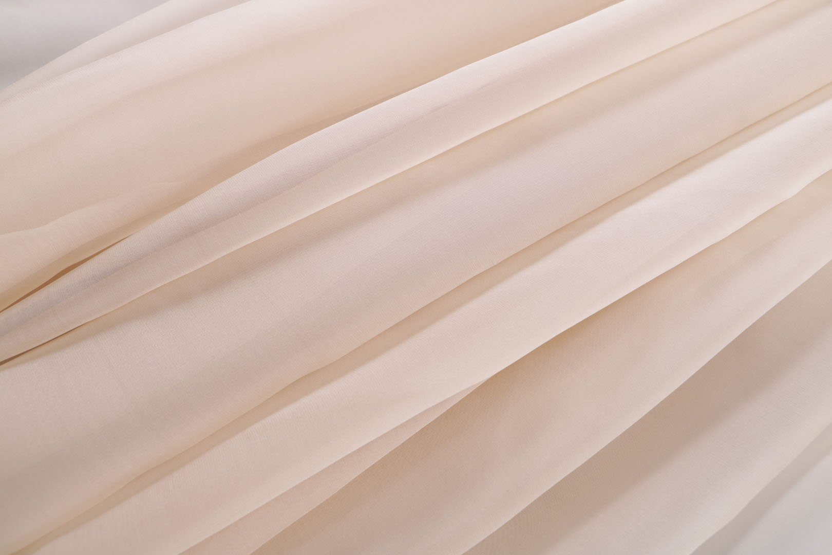 Almond Beige Silk Chiffon Apparel Fabric
