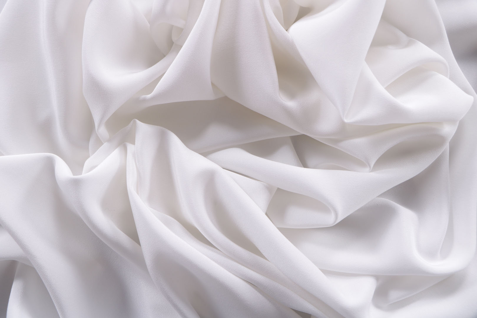 Optical White Silk Crêpe de Chine Apparel Fabric
