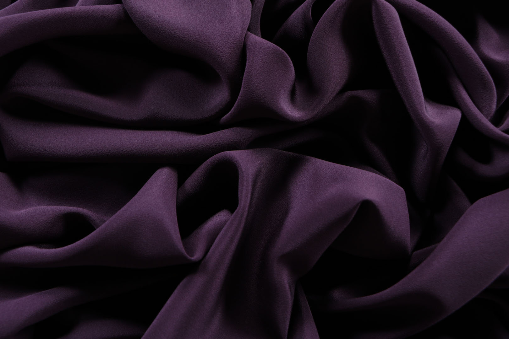 Prugna Viola Seta Crêpe de Chine Apparel Fabric