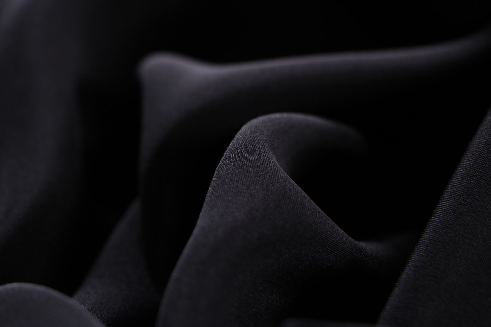 Black Silk Cady fabric for dressmaking