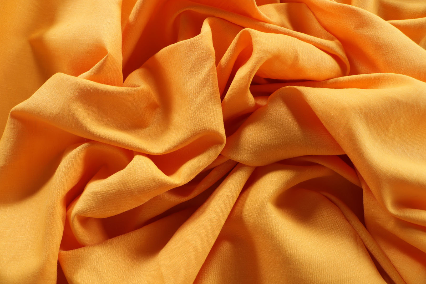 Sunflower Yellow Linen, Stretch, Viscose Linen Blend Apparel Fabric