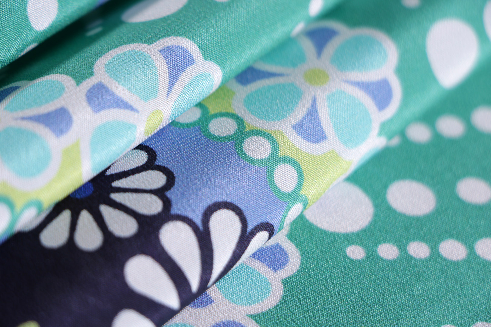 Blu, Verde Seta Apparel Fabric