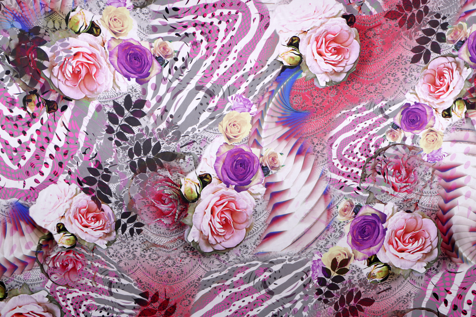 Abstract Print Apparel Fabric ST000903