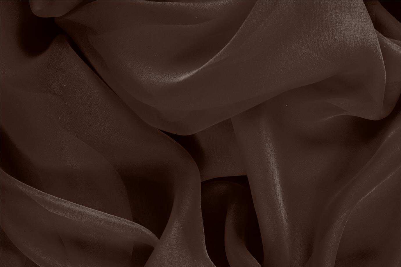 Cofee Brown Silk Chiffon Apparel Fabric