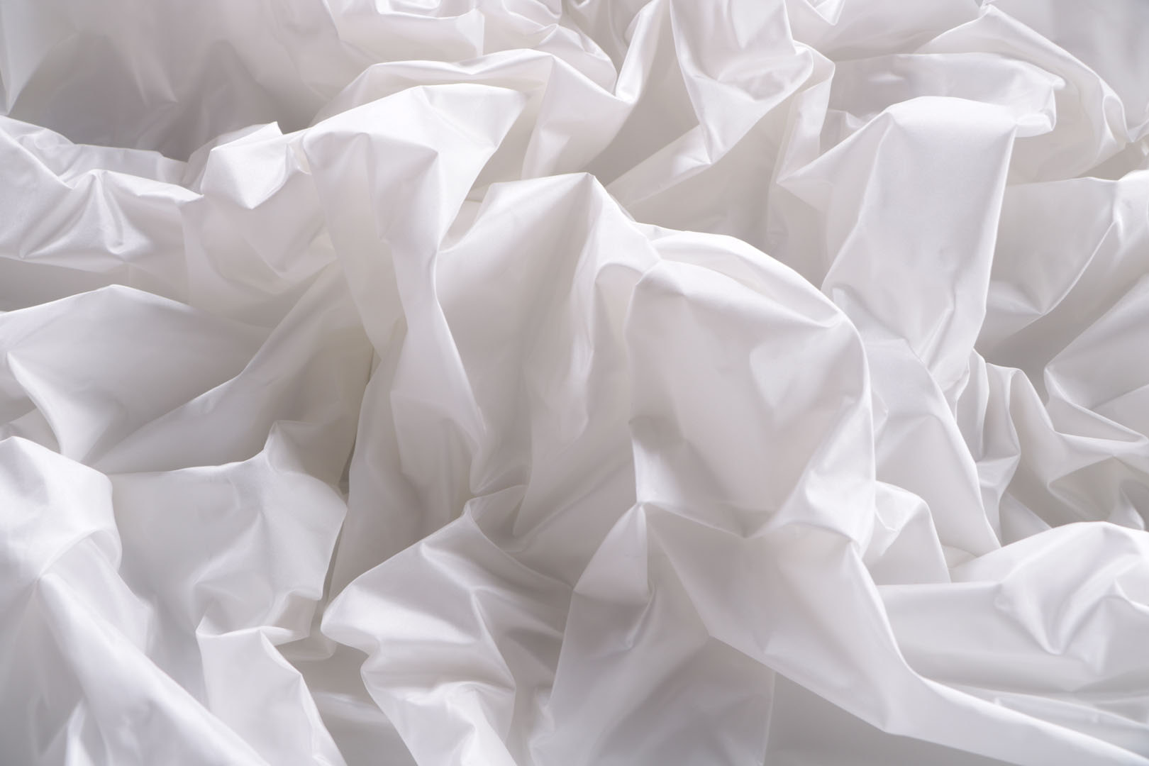 White taffeta fabric in pure silk for dressmaking