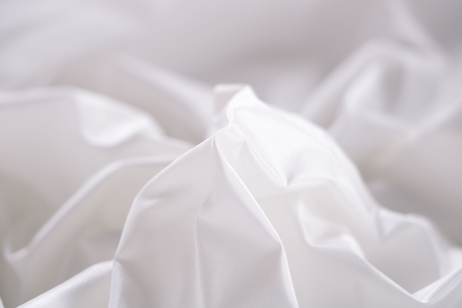 White taffeta fabric in pure silk for dressmaking