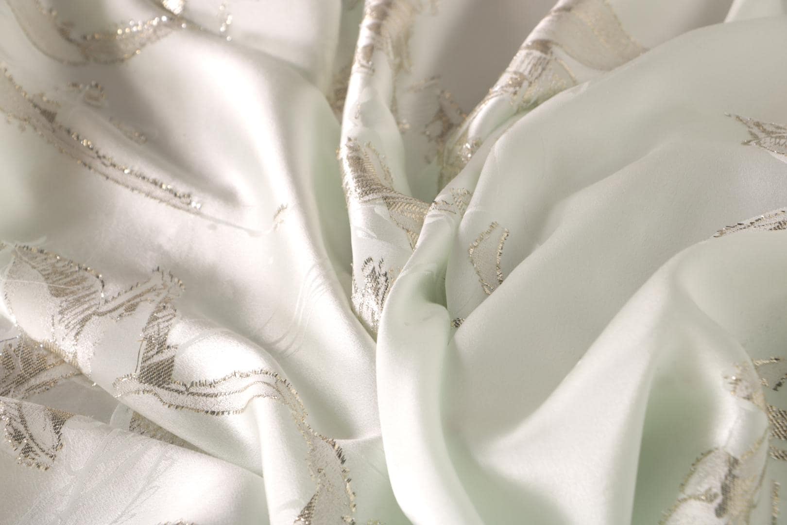 Green Polyester, Silk fabric for dressmaking