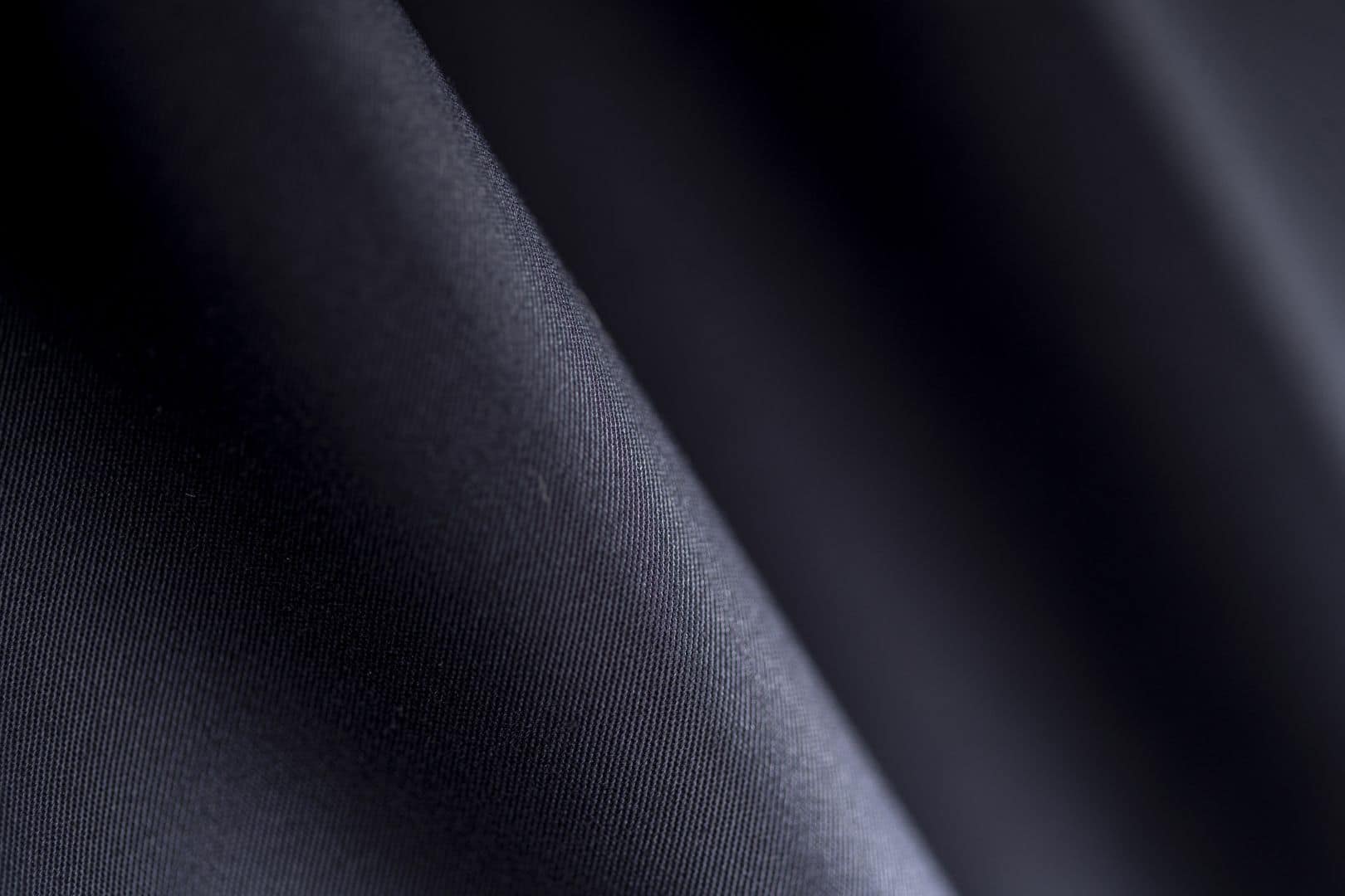 Graphite black gabardine fabric in stretch cotton | Larusmiani Fabrics