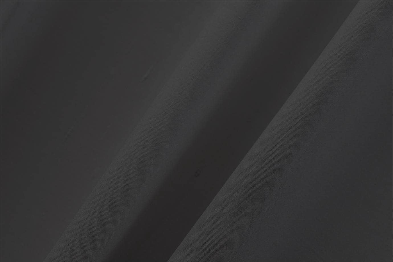 Tessuto Double Shantung Blu Abisso in Cotone, Seta per abbigliamento