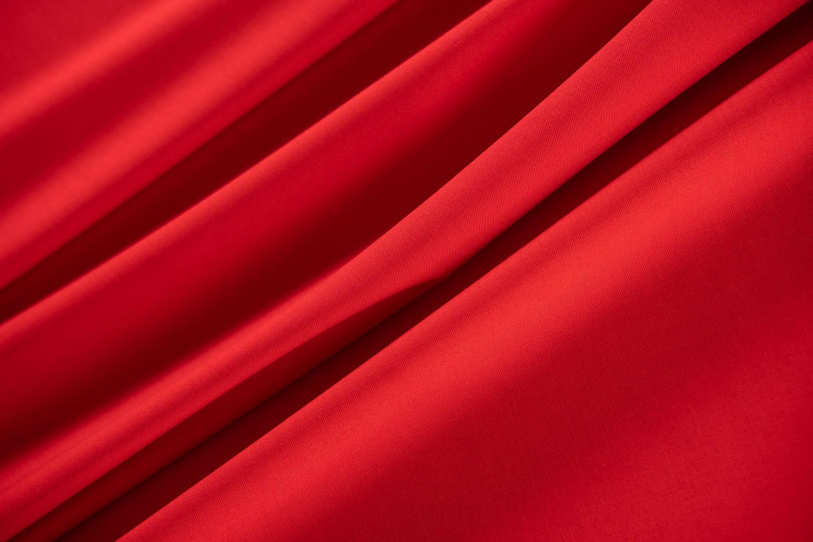 Fire Red Polyester, Stretch, Wool Gabardine Stretch fabric for dressmaking
